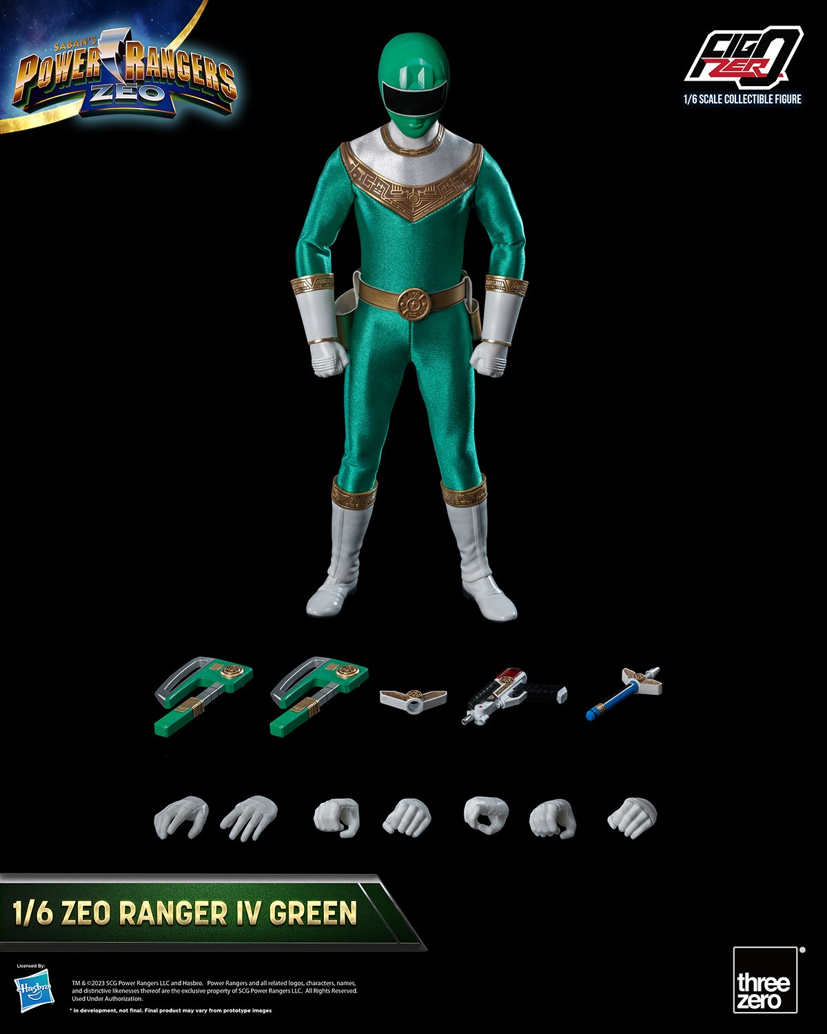 Zeo Ranger IV Green Sixth Scale Figure by Threezero | Sideshow Collectibles